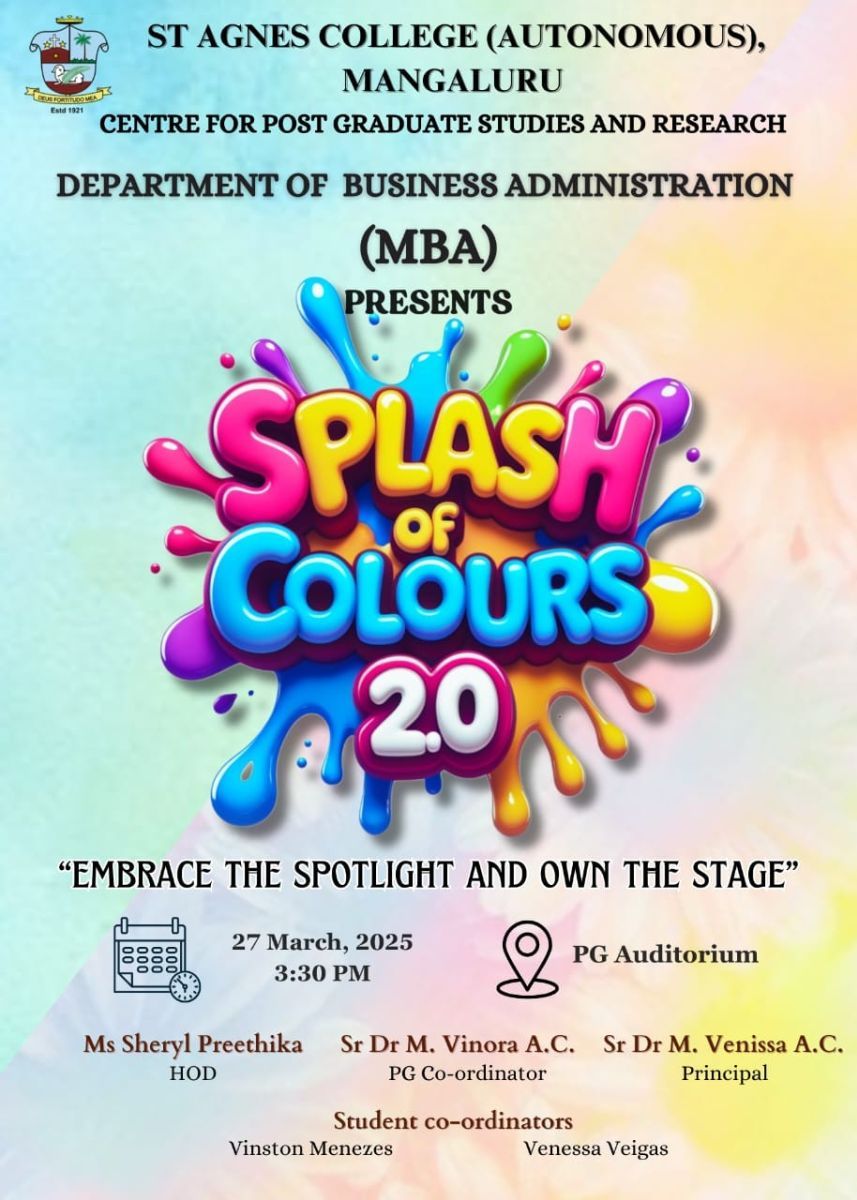 Splash of Colours - St. Agnes College (Autonomous), Mangaluru